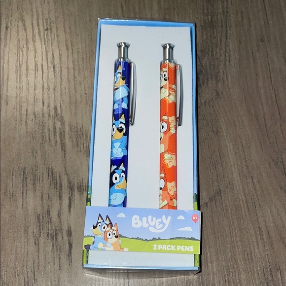 Disney | Office | Disney Bluey Pen Set Blue And Orange | Poshmark